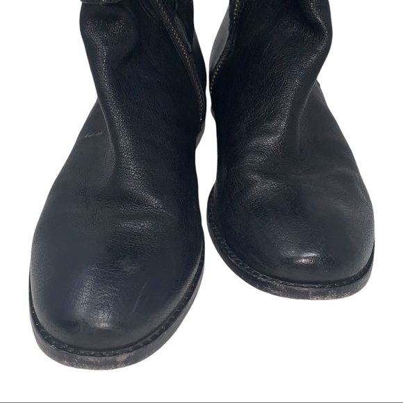 Frye | Shoes | Frye Anna Gore Black Leather Knee High Motto Riding ...